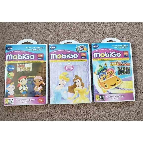 vtech | Video Games & Consoles | Vtech Mobigo Learning Games Lot Of 3 Disney And Nickelodeon ...